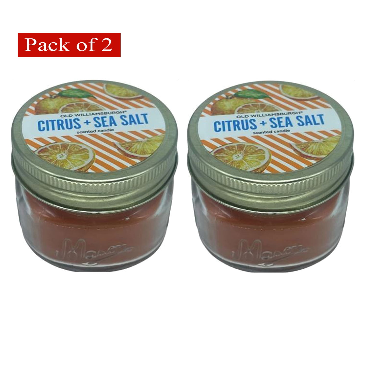 3 Ounce Citrus & Sea Salt 1 Wick Mason Candle (Pack of 2) - Walmart.com