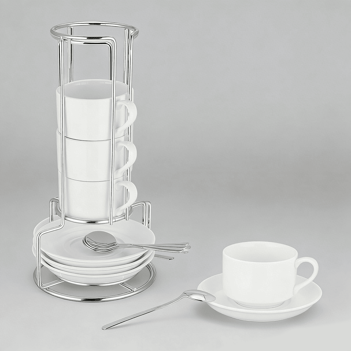 3 Ounce Espresso Cups Set of 4, Stackable Demitasse Mugs, Includes ...