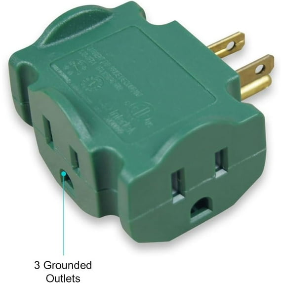 3 Outlet Adapter, 3 Prong Plug Extender, Heavy-Duty Grounded Power Tap ...