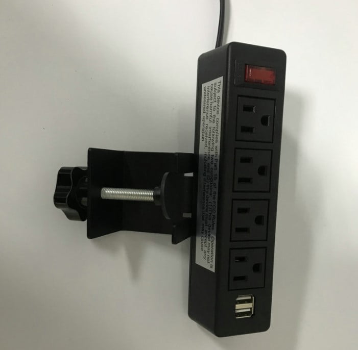 3 Outlet Desk Clamp Power Strip. Desktop Power Strip with USB Ports ...