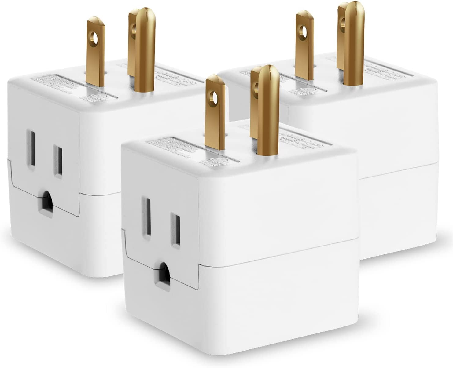 3-Outlet Extender, 90 Degree Plug Outlet Adapter, Right Angle Power ...