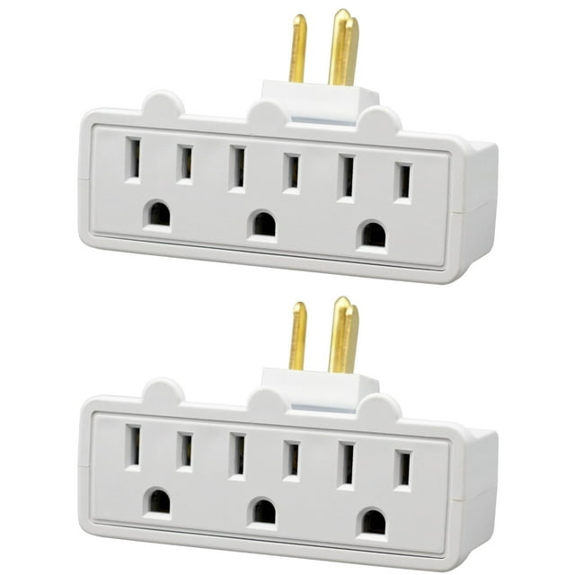 Projectpak 3-Way Swivel Wall Tap Outlet Adapter with 180° Rotating Plug ...