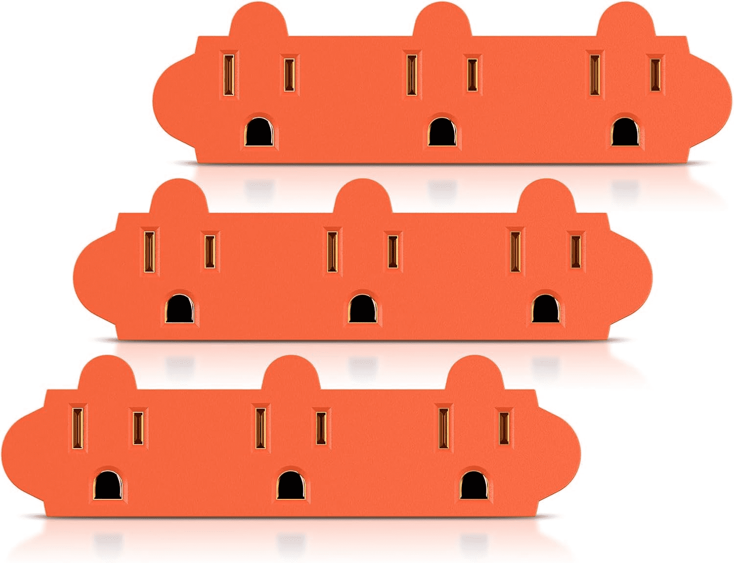3 Outlet Grounding Adapter, Three Plug Outlet Adapter Splitter, Heavy ...