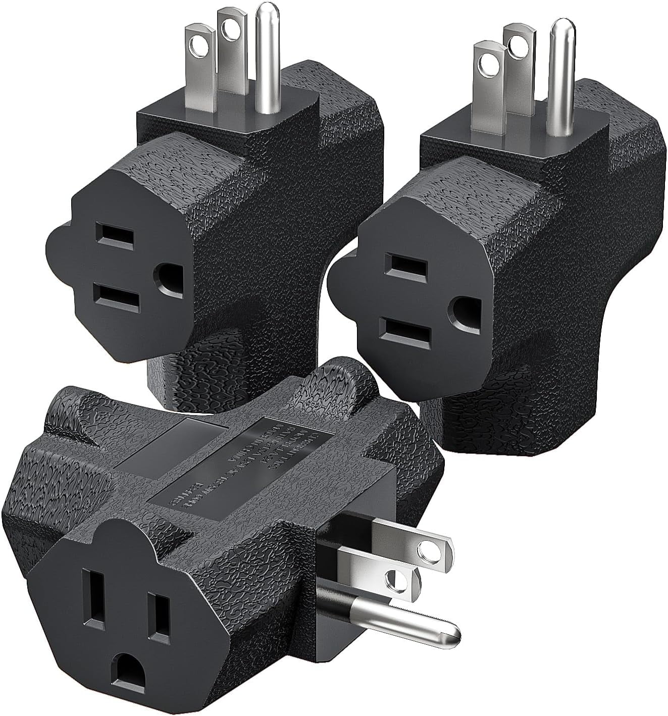 - 3-Outlet Grounding Adapter, [UL Listed] Plug Extender, Heavy-Duty ...
