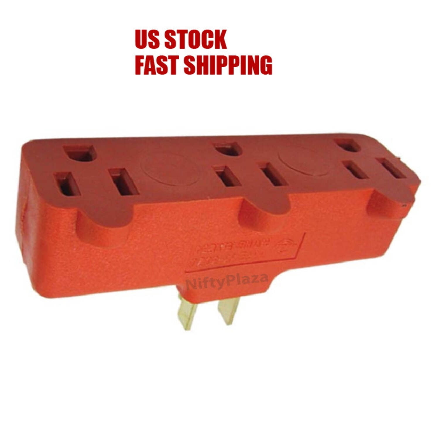 3 Outlet Heavy Duty Grounding Adapter Outlet Wall Plug Splitter Turn 1 ...