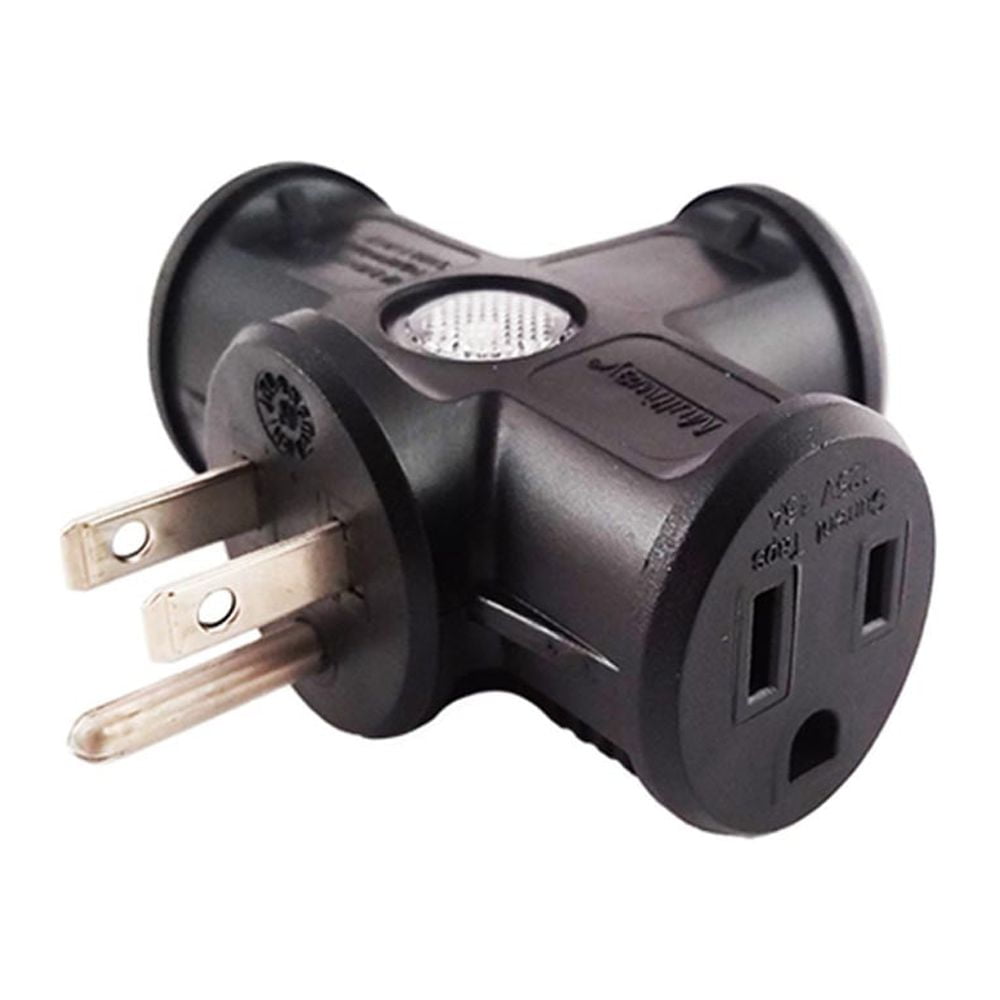 3-Outlet Indoor/Outdoor 3-Prong Wall Tap w/ LED Indicator, (5 Pack ...