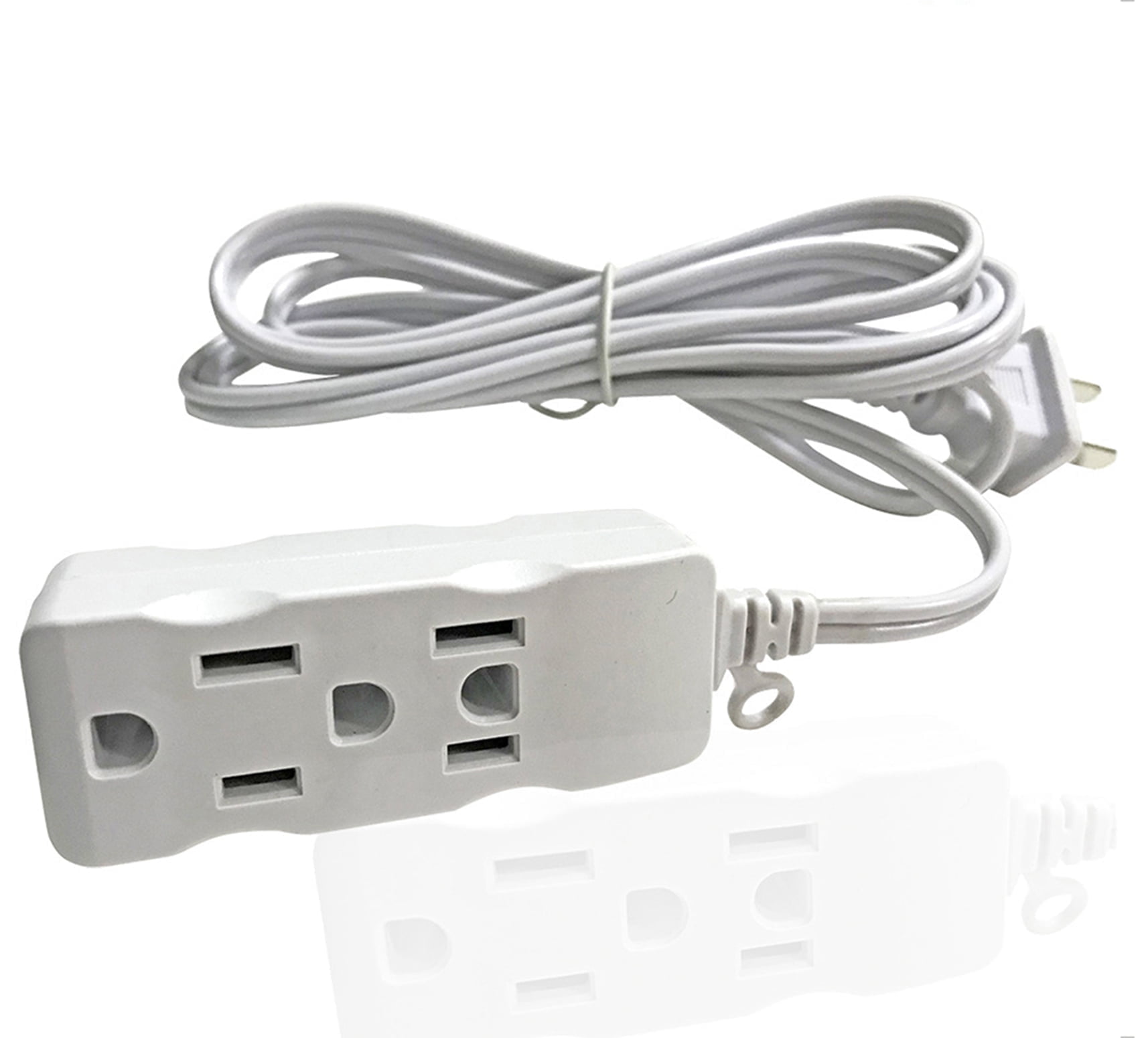 3 Outlet Power Strip with 2 Prong Flat Pin Plug Socket,3 Feet,6 Feet,9 ...