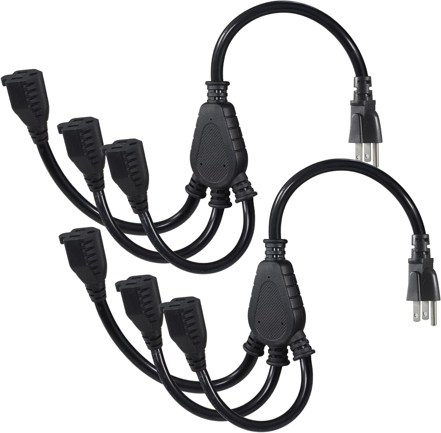 3-Outlet Splitter Extension Cord - 3 Prong 1 to 3 Way Power Splitter ...