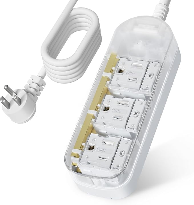 covozon 3 Outlets Extension Cord, Surge Protector Power Strip, 6ft ...