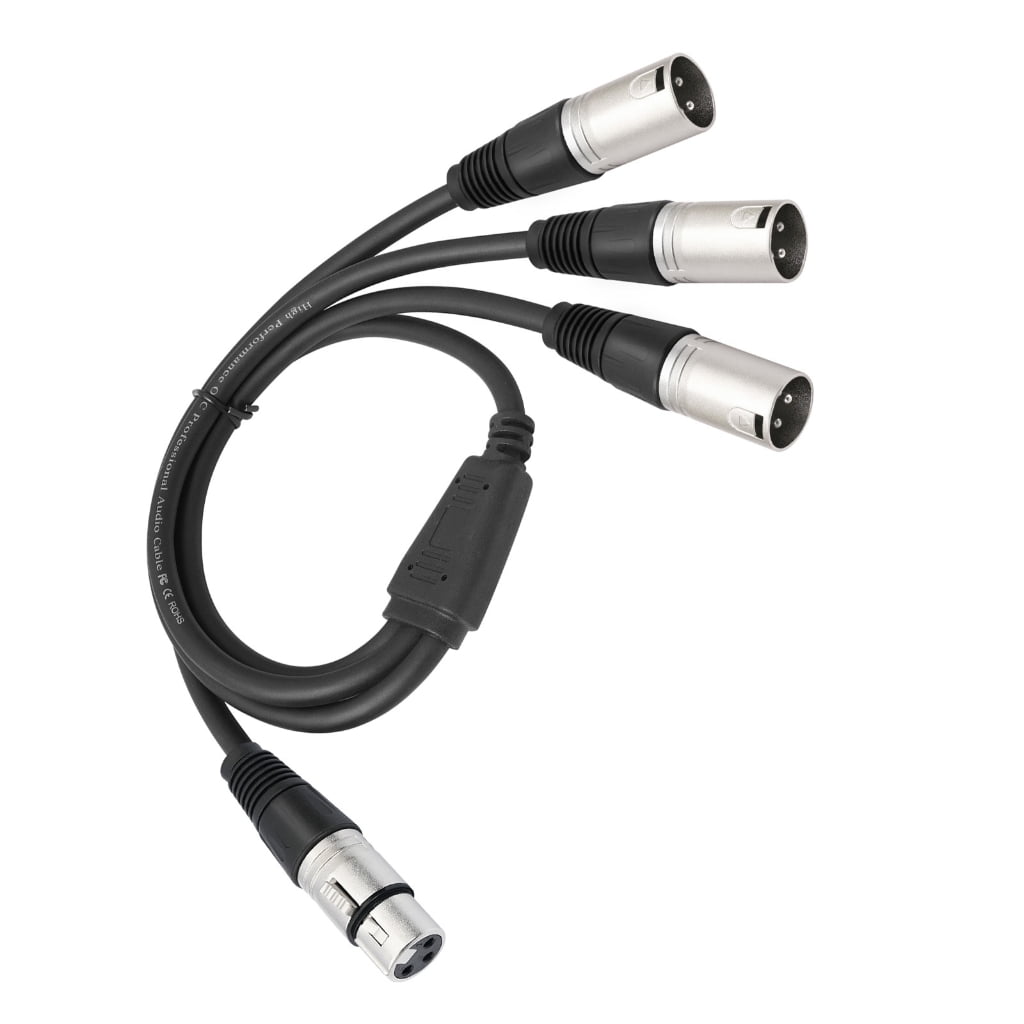 3 Output 3Pin Splitter Cable Balanced Connection Cord For Microphone ...
