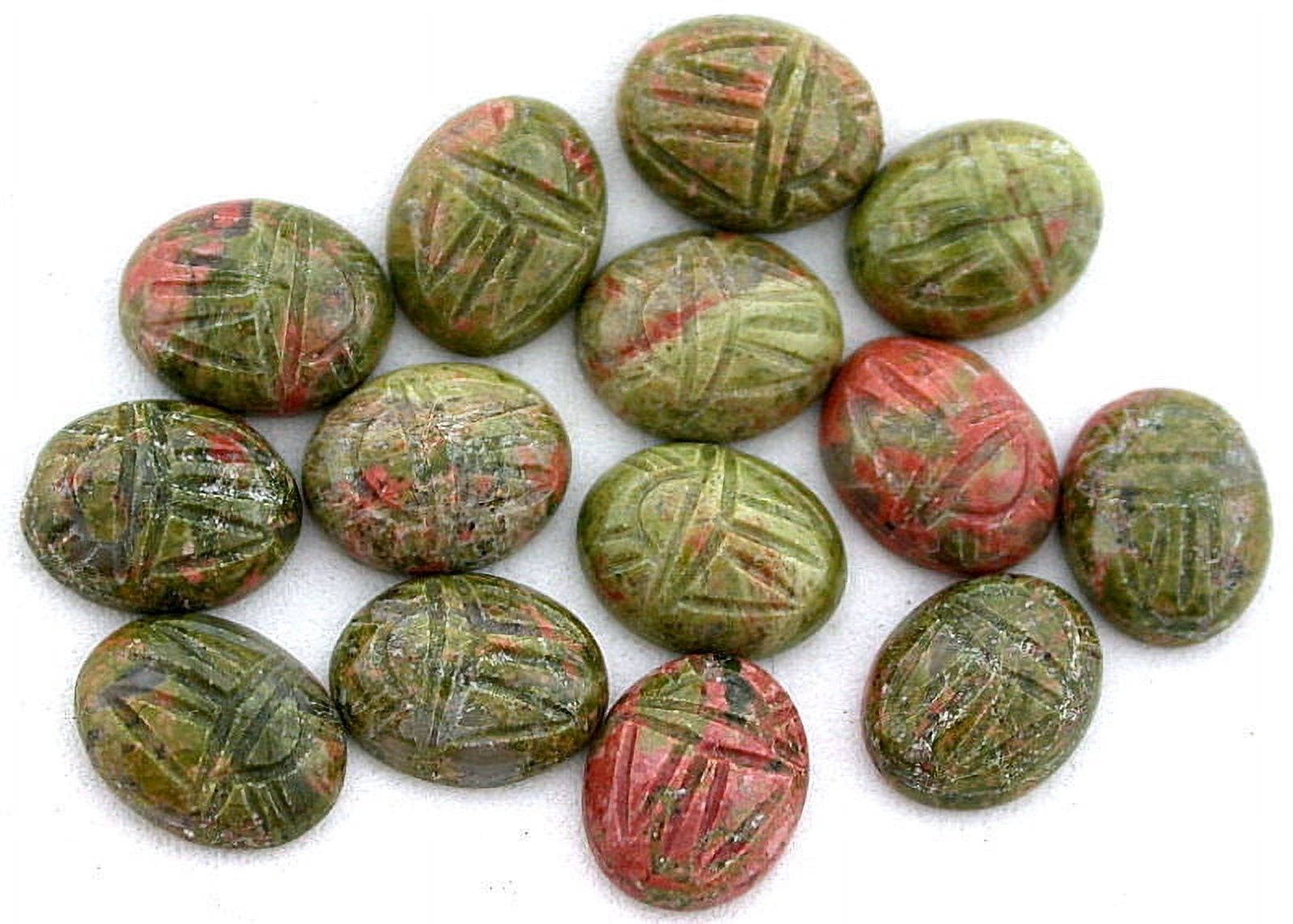 3 - Oval 10x8 Unakite Scarab Oval Cab Cabochon Gem Gemstone SC12 ...
