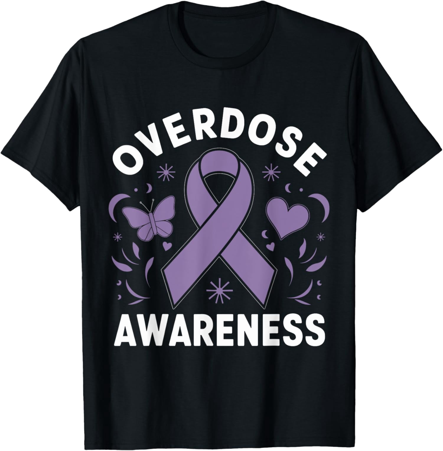 3 Overdose Awareness Purple Ribbon Drug Addiction T-Shirt - Walmart.com