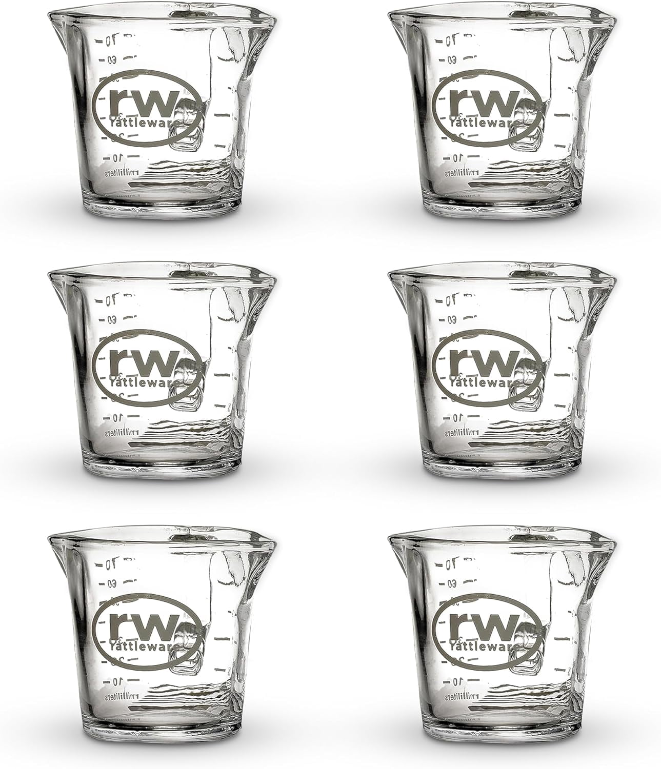 3 Oz Double Spouted Glass Espresso Shot Pitcher with Graduated Ml & Oz ...
