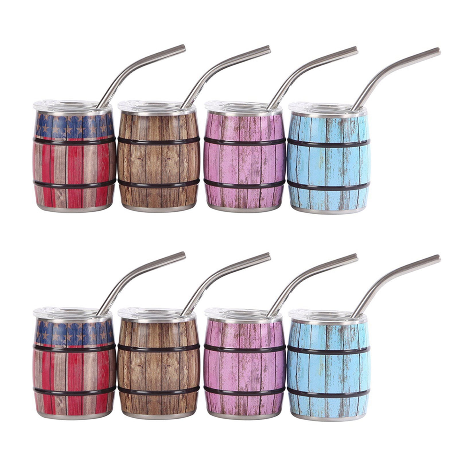 3 Oz Mini Tumbler Shot Glass With Straw And Lid Barrel Shaped Shot ...
