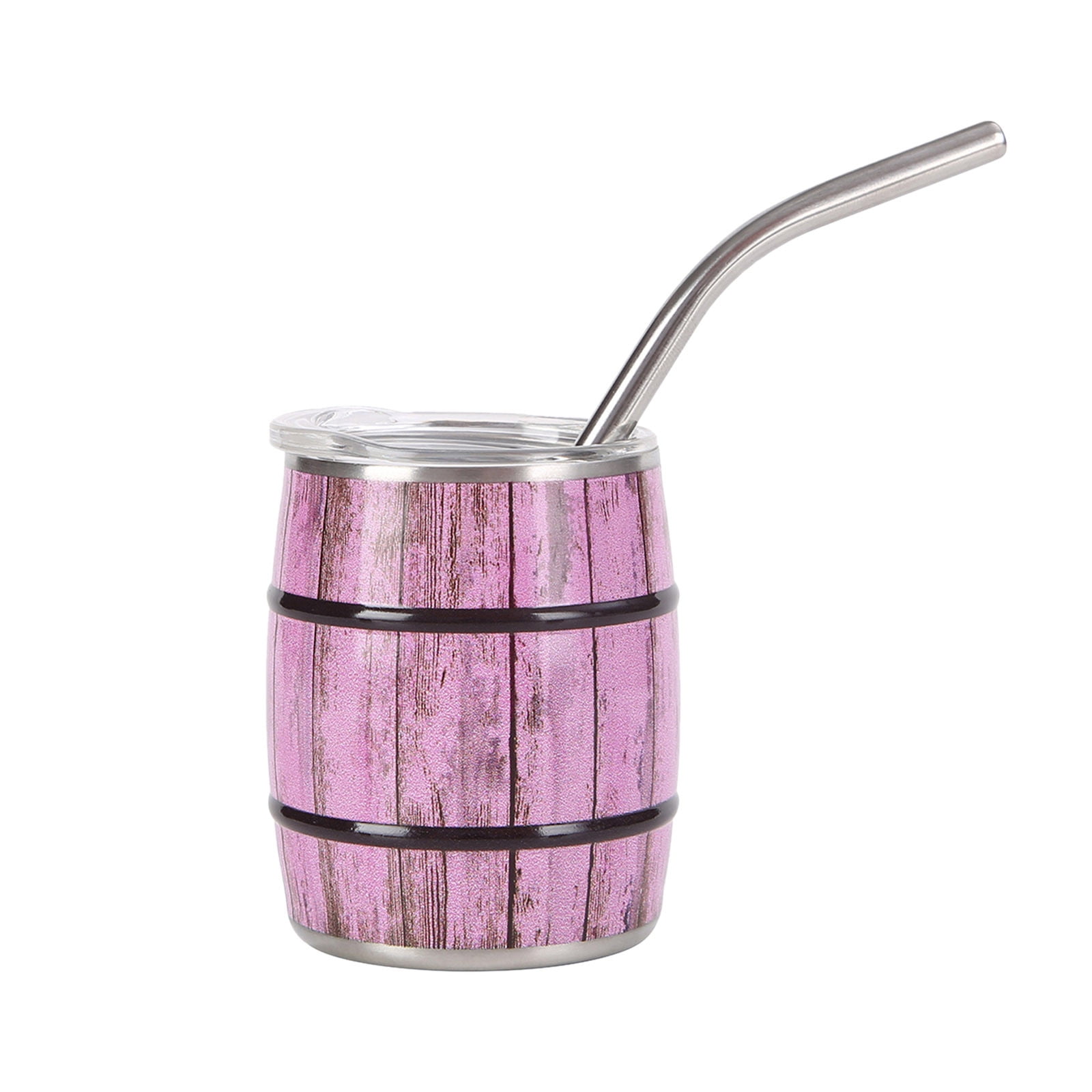 3 Oz Mini Tumbler Shot Glasses with Straw and Lid Barrel Shaped Shot ...