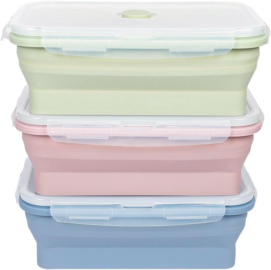 【3 PACK】 18.6 OZ Collapsible Bento Box Food Storage Containers with ...