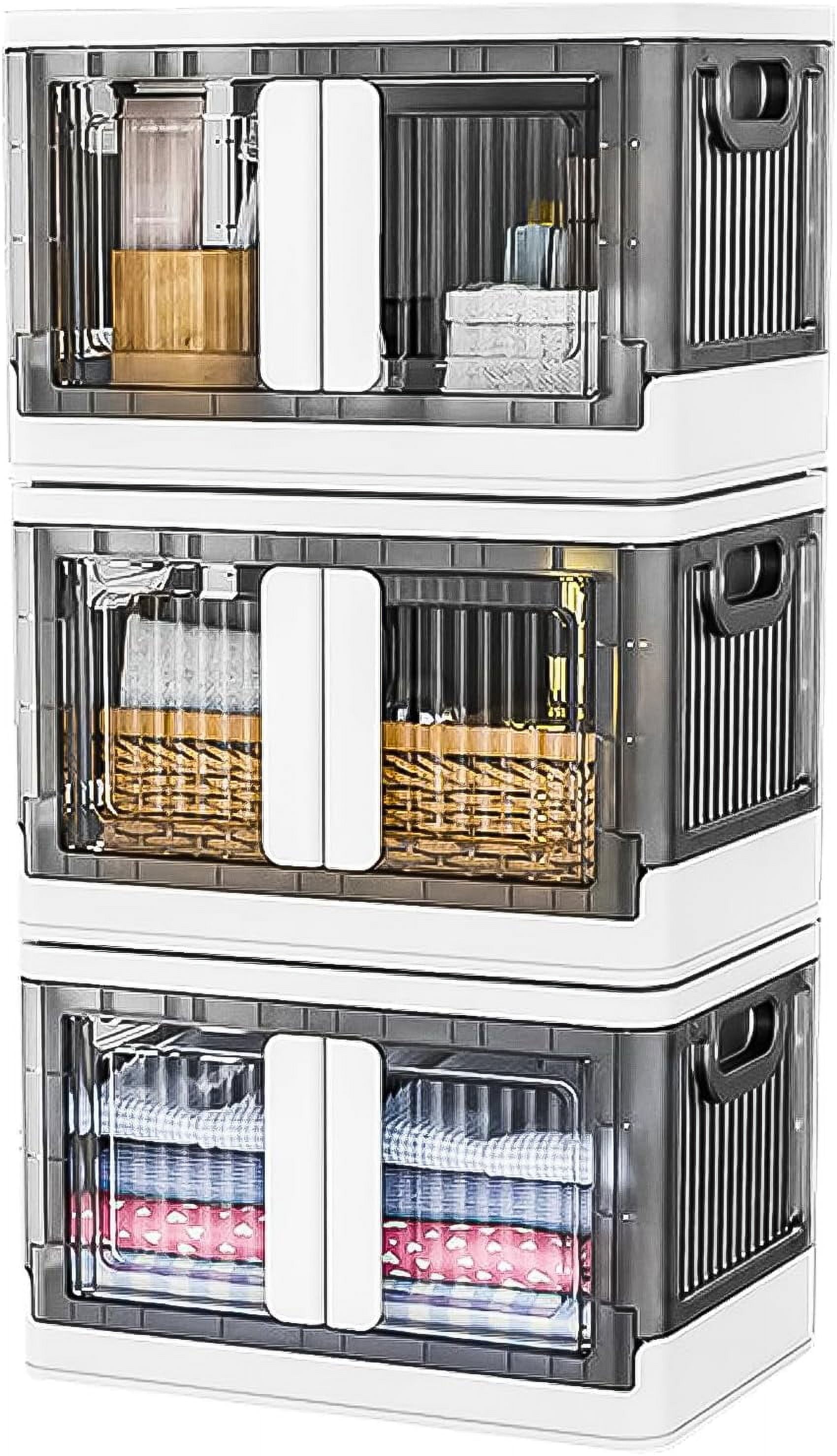 3 PACK, 19 Gallon Closet Organizer Storage Box Set - Foldable ...