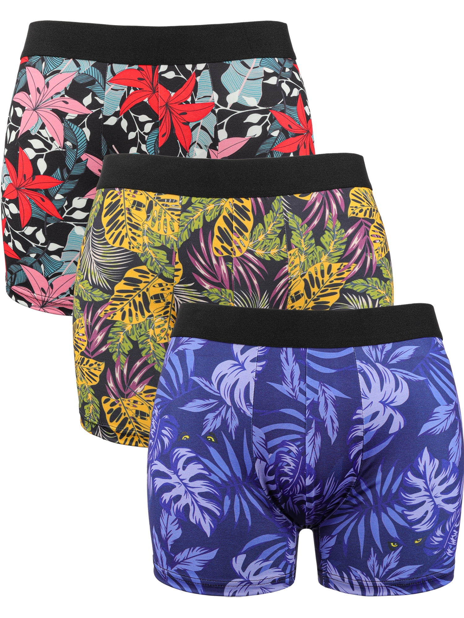 3 PACK Big and Tall Mens Boxer Briefs Scrawl Print Plus Size Underwear ...