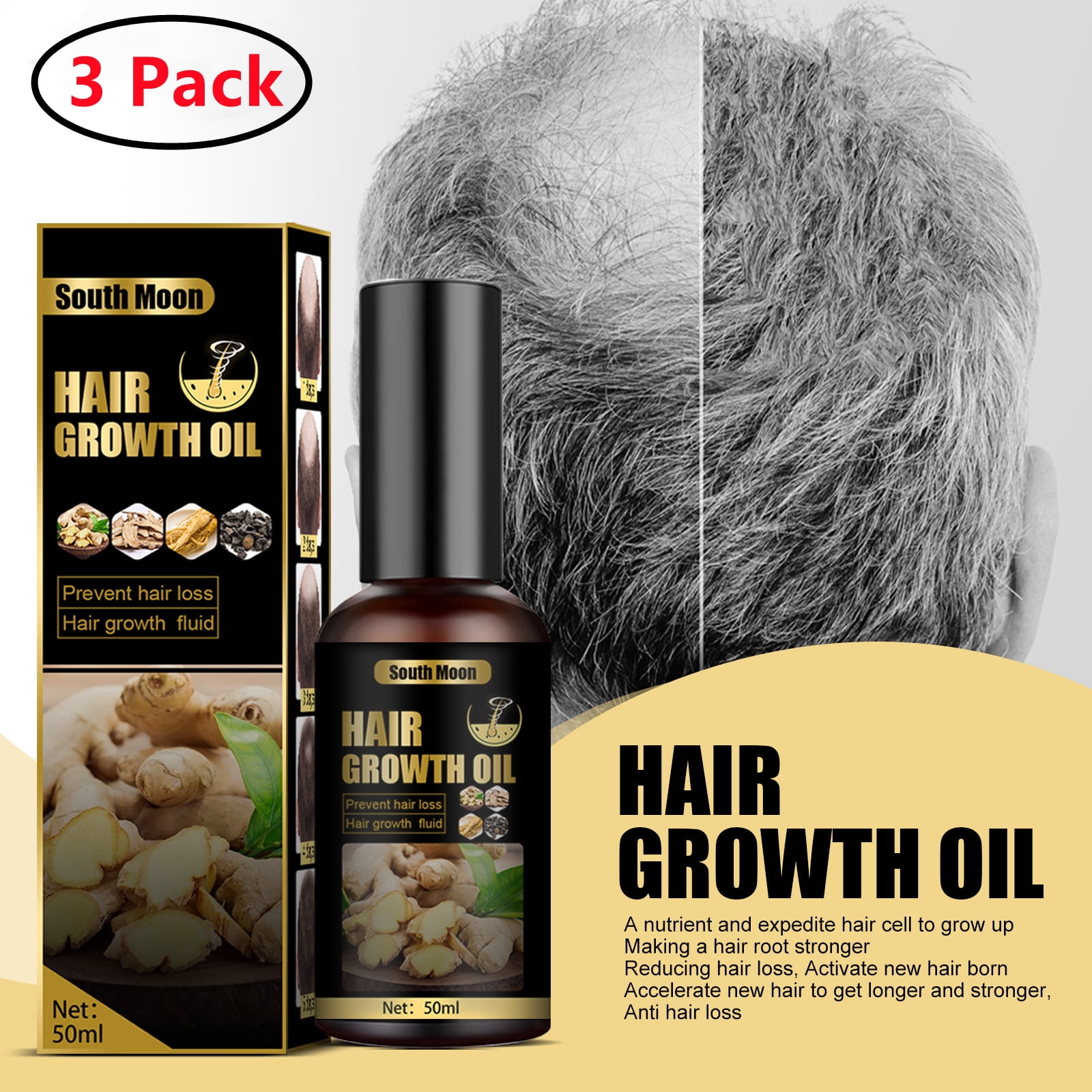 3 PACK Biotin Hair Thickening Serum for Men and Women - Intense ...