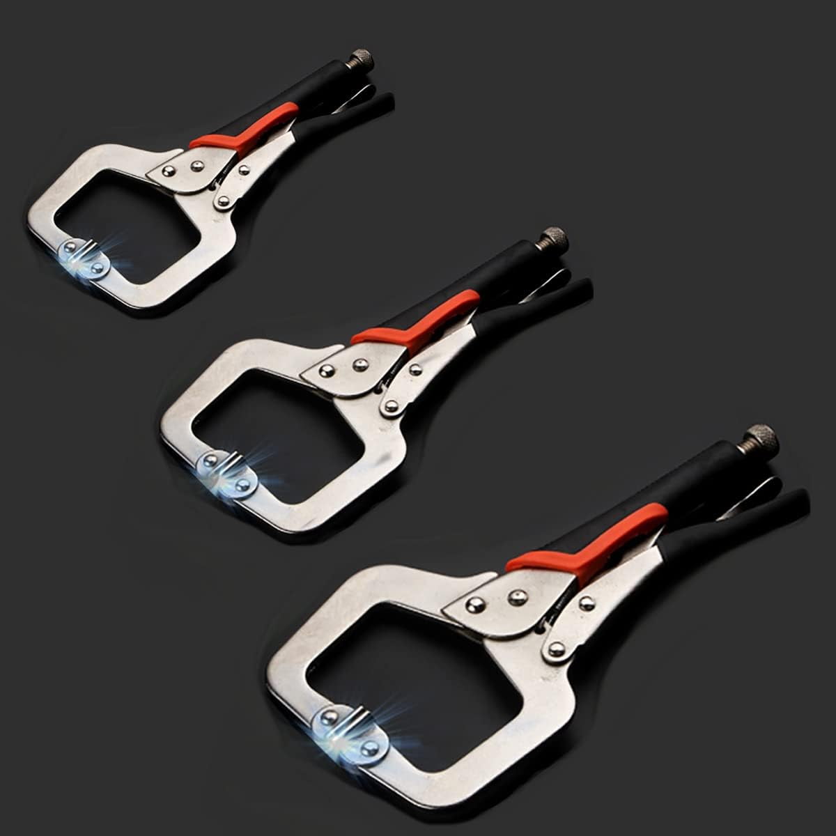 3 PACK C-Clamp Face Clamp Metal Pocket Hole Clamp Locking Pliers with ...