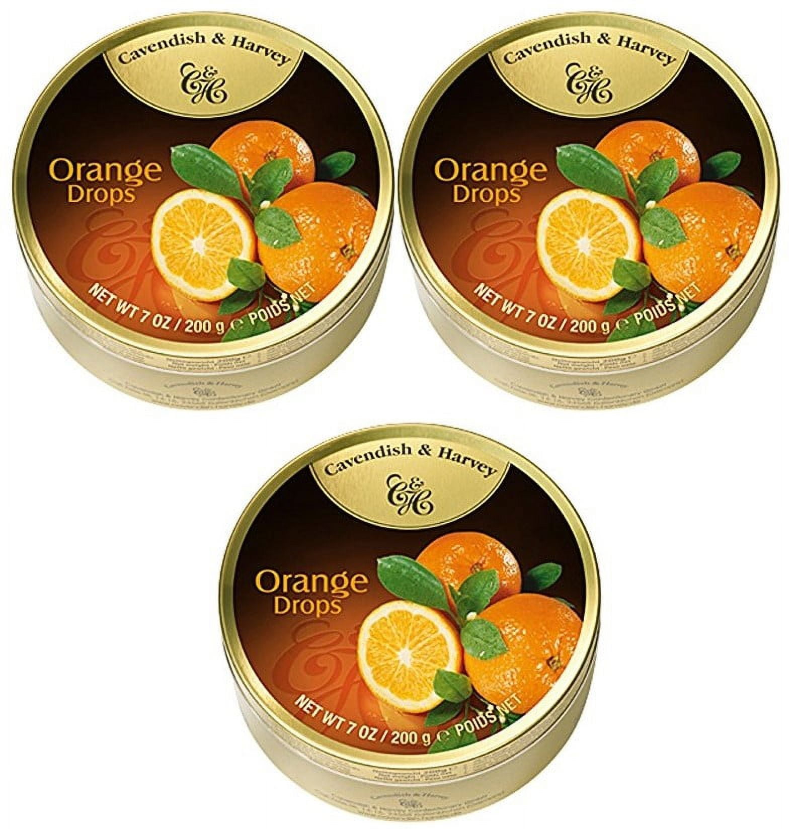 3 PACK - CAVENDISH & HARVEY Fruity Orange Hard Candy Drops 7 oz/ 200g ...