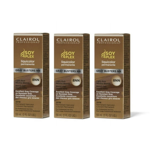 [3 PACK] Clairol Soy4Plex LiquiColor Permanent Hair Color [8NN Light ...