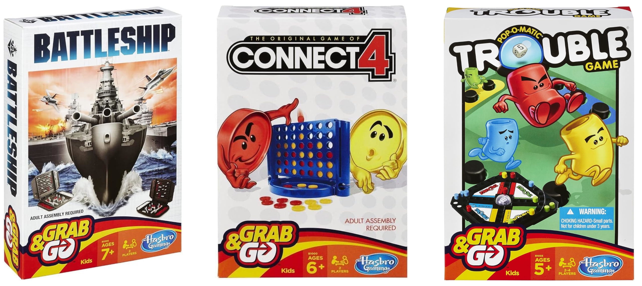 Hasbro Classic Family Games - 3-Pack Battleship, Connect 4, Trouble ...