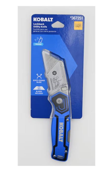 3 PACK Kobalt Lockback 3/4-in 11-Blade Folding Utility Knife - Walmart.com