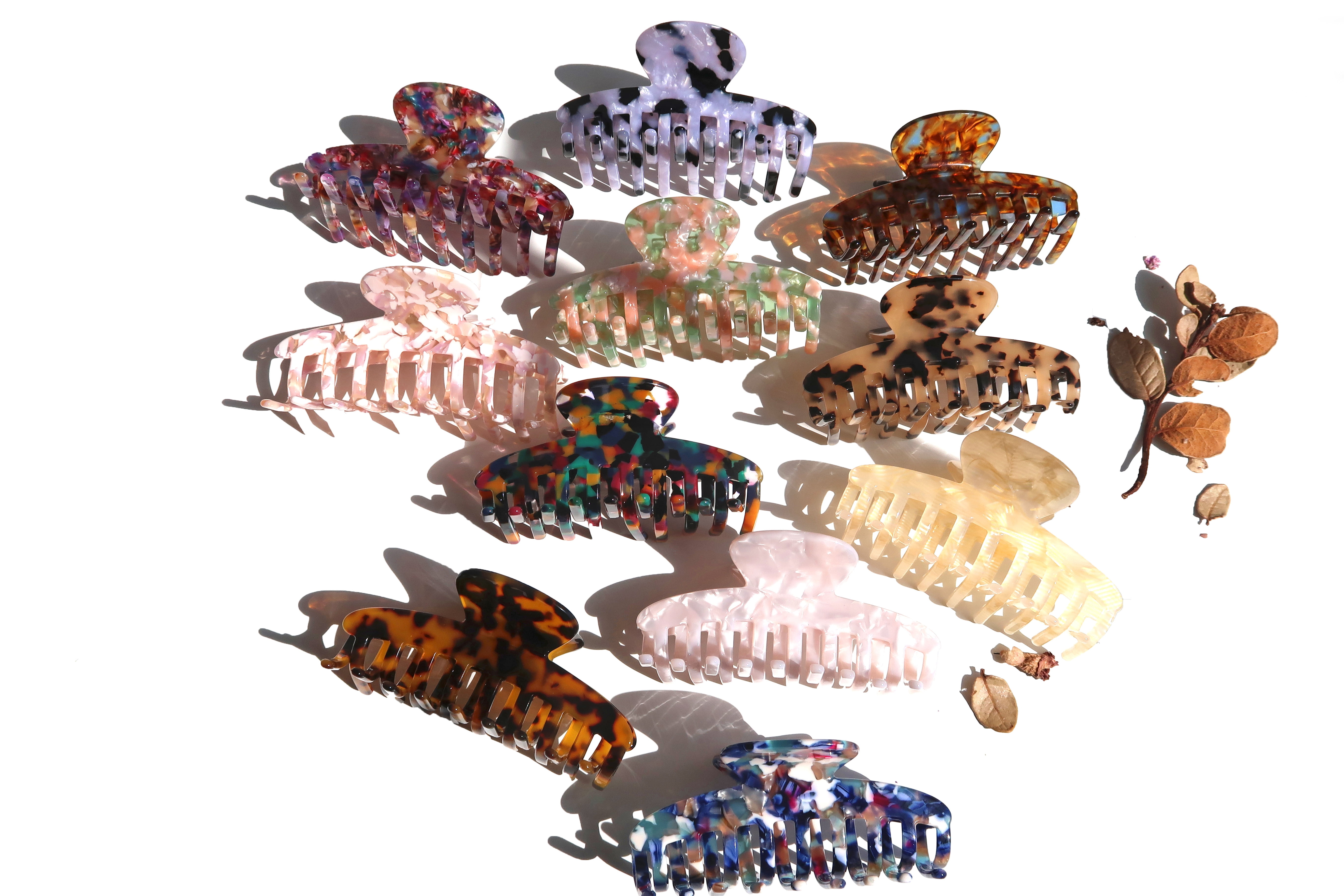 3-PACK Large Tortoise Shell Hair Claw | Acetate Hair Claw | Colorful ...