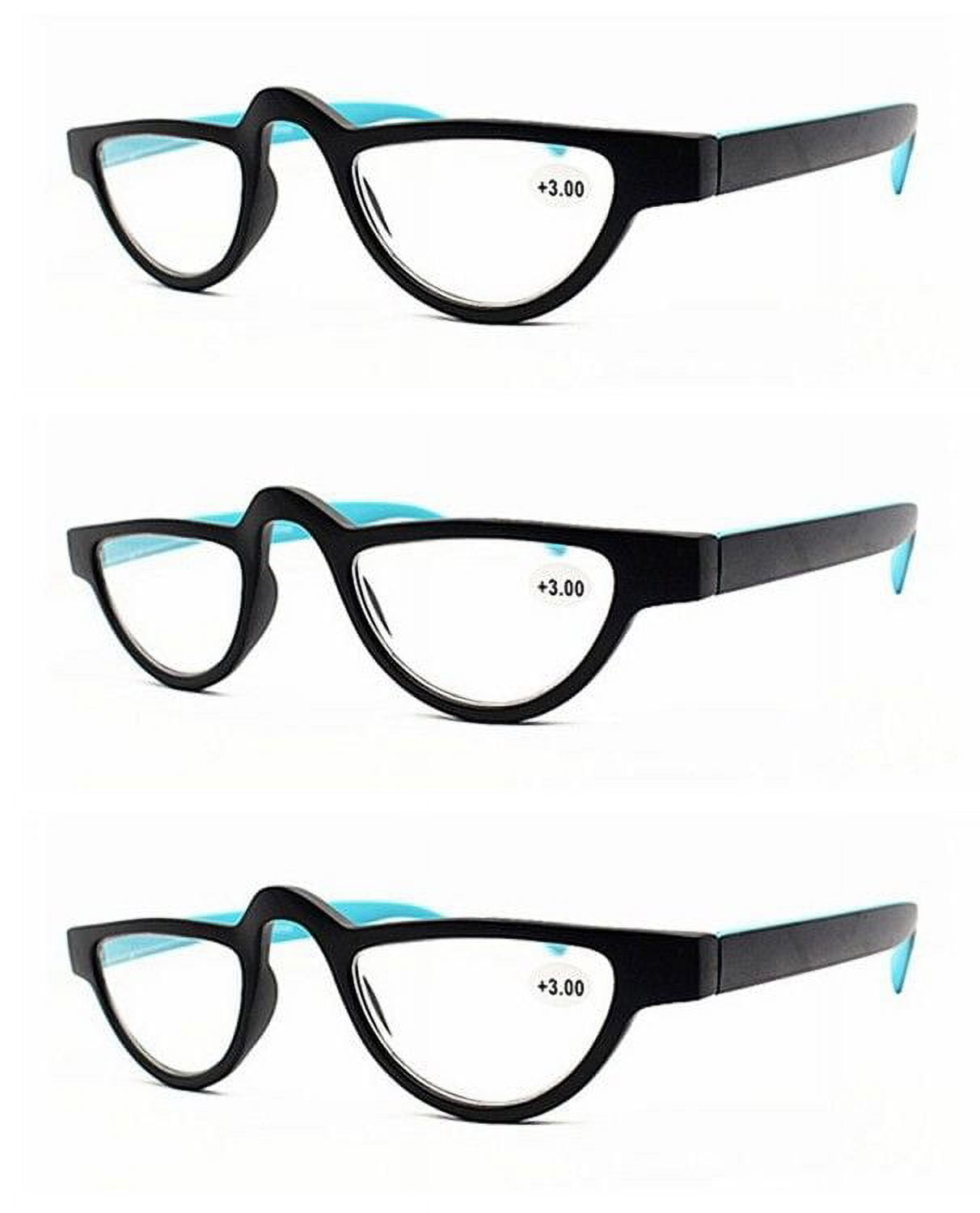 3 PACK Mens Womens Retro Half Moon Reading Glasses Classic Readers ...