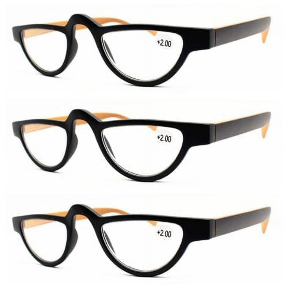 3 PACK Mens Womens Retro Half Moon Reading Glasses Classic Readers ...