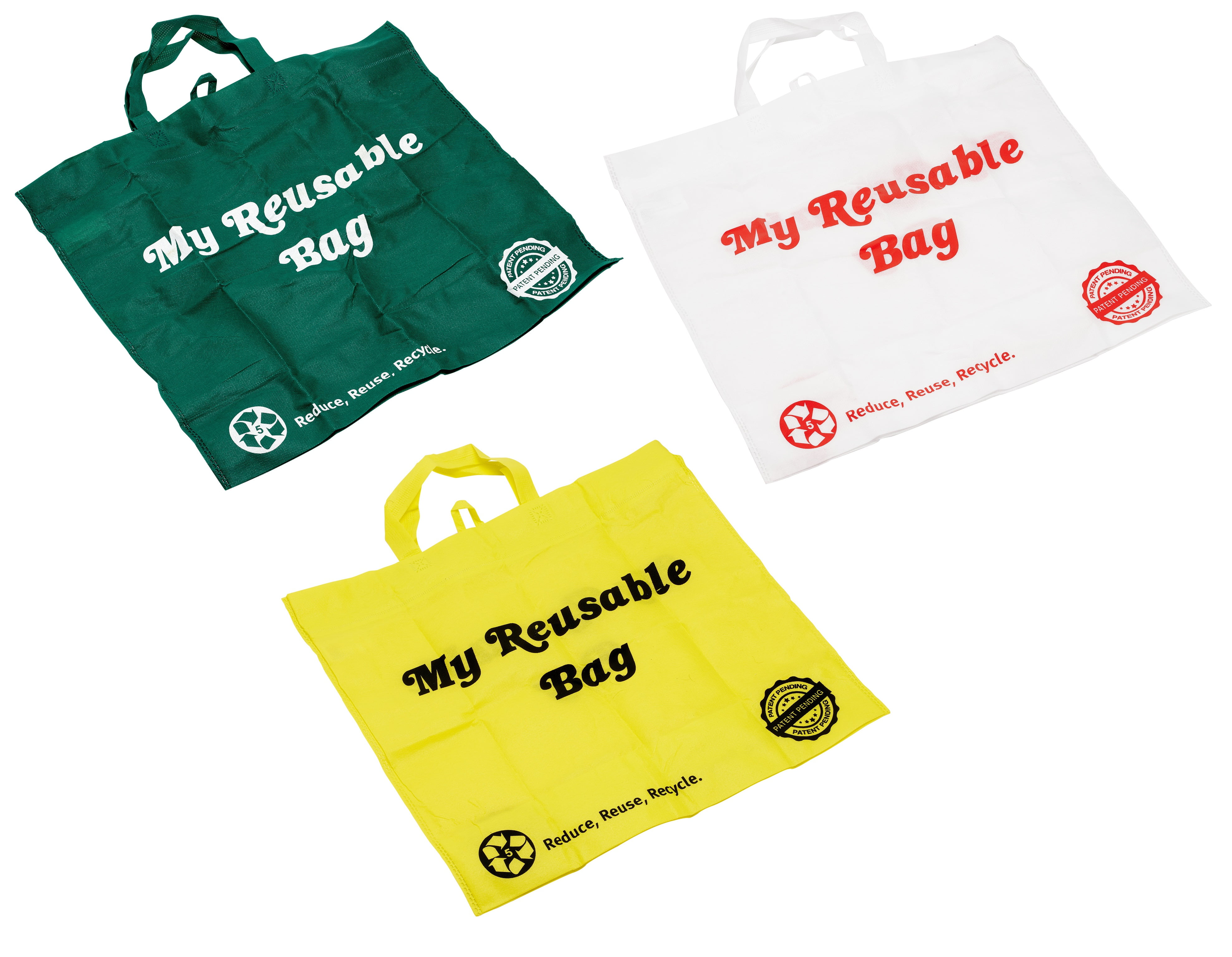 [3 PACK] Multi Color Reusable Grocery Bags Large Shopping Bags with ...