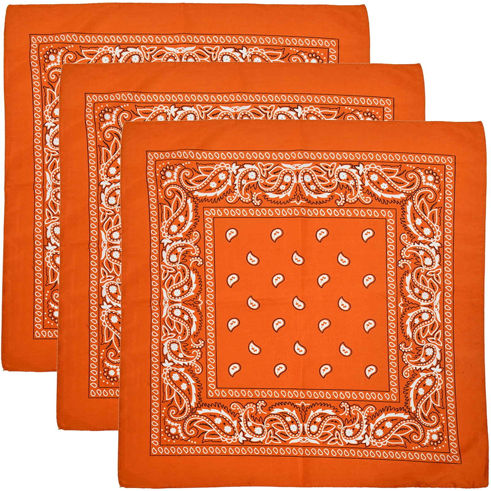 3 PACK Paisley Bandanas Multi Colored Cowboy Bandana Head Scarf Double ...