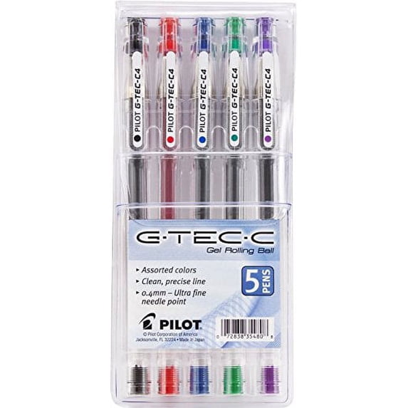 3 PACK: Pilot G-Tec-C Gel Rolling Ball Pen Ultra Fine Point 5-SET Asstd ...