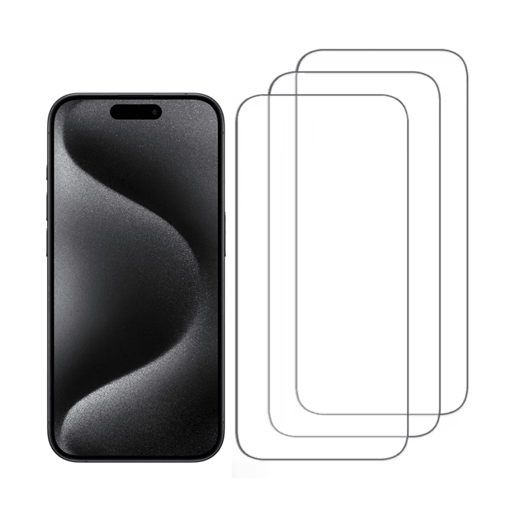 3-PACK Qixxronics Screen Protector for iPhone 15 6.1in Tempered Glass ...