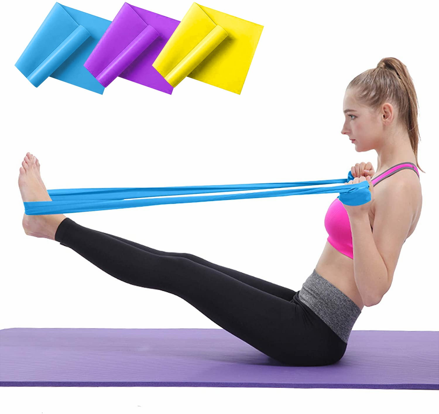 3-PACK Resistance Bands,Professional Latex Elastic Exercise Bands Long ...