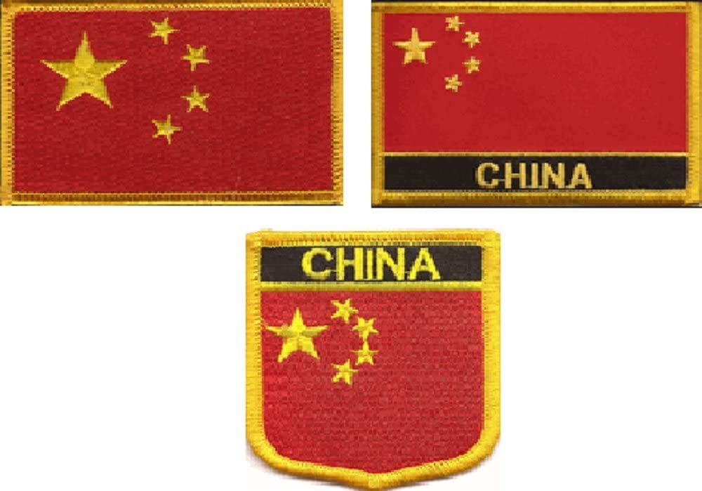 3 Pack Set of China Flag Patches, Contains Patch with Name, Without ...