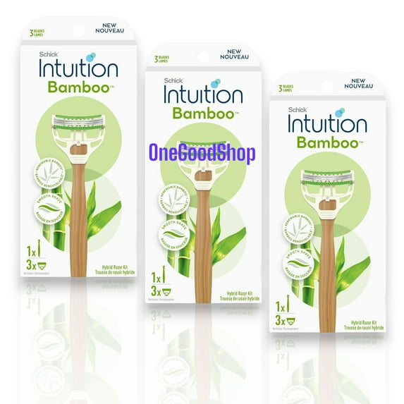 3 PACK- Schick Intuition Bamboo Disposable Razors for Women, 3ct ...
