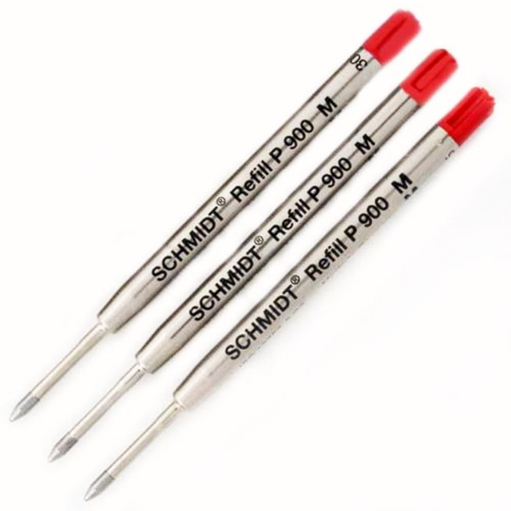 3 PACK Schmidt Red Ink Ballpoint Pen Medium Point Refills for Tactical ...