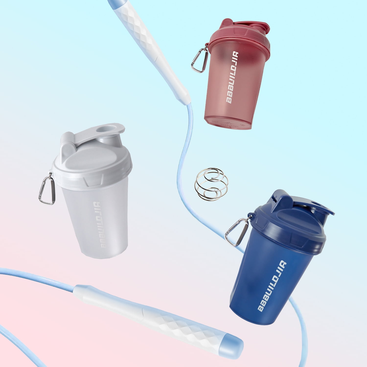 3 PACK Shaker Bottles 17 OZ, Shaking Ball Whisk, Wide Mouth and Flip ...