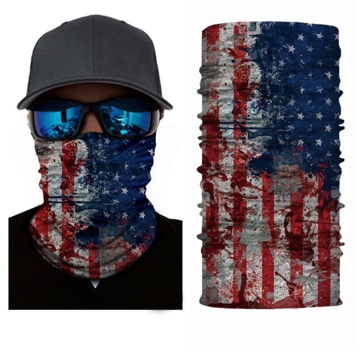 3 Pack USA Face Mask Neck Gaiter Head wear Hiking Cycling & Outdoor ...