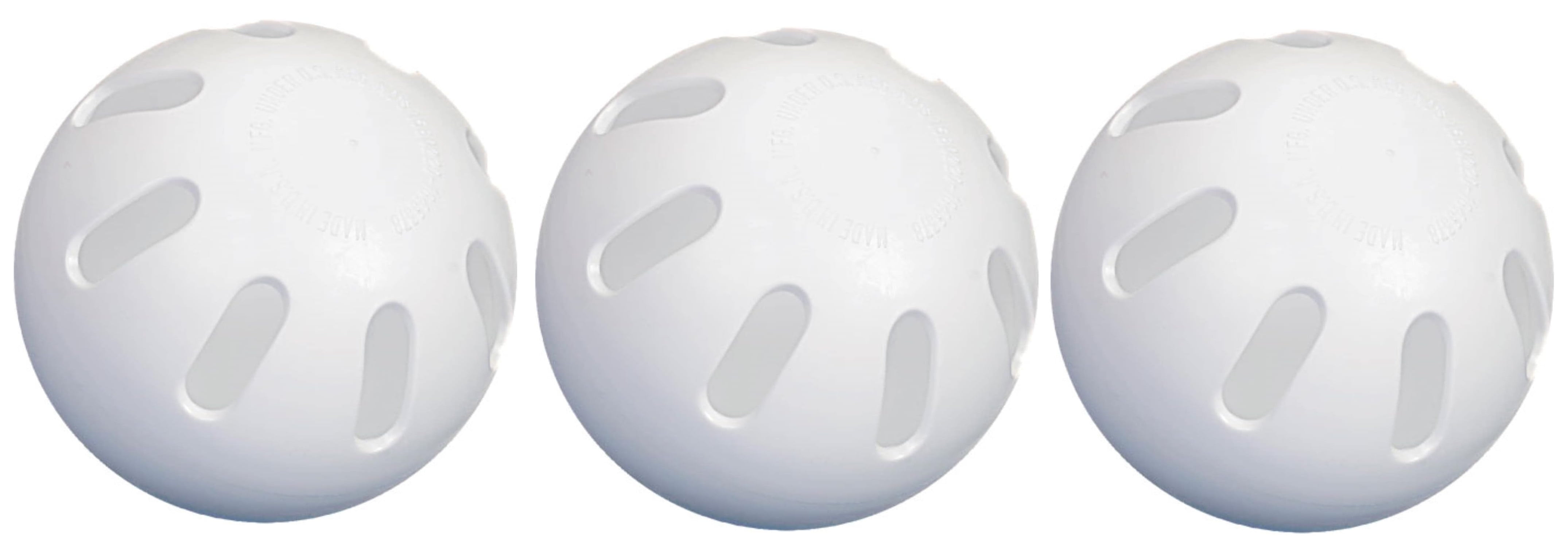 3-PACK Wiffle Ball - Rubber Practice Baseball Set for Hitting Training ...