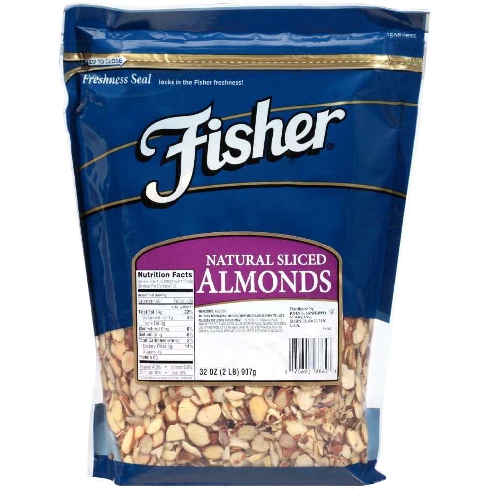 3 PACKS : Fisher Chefs Naturals Sliced Almond, 2 Pound, 18862 -- 3 per ...