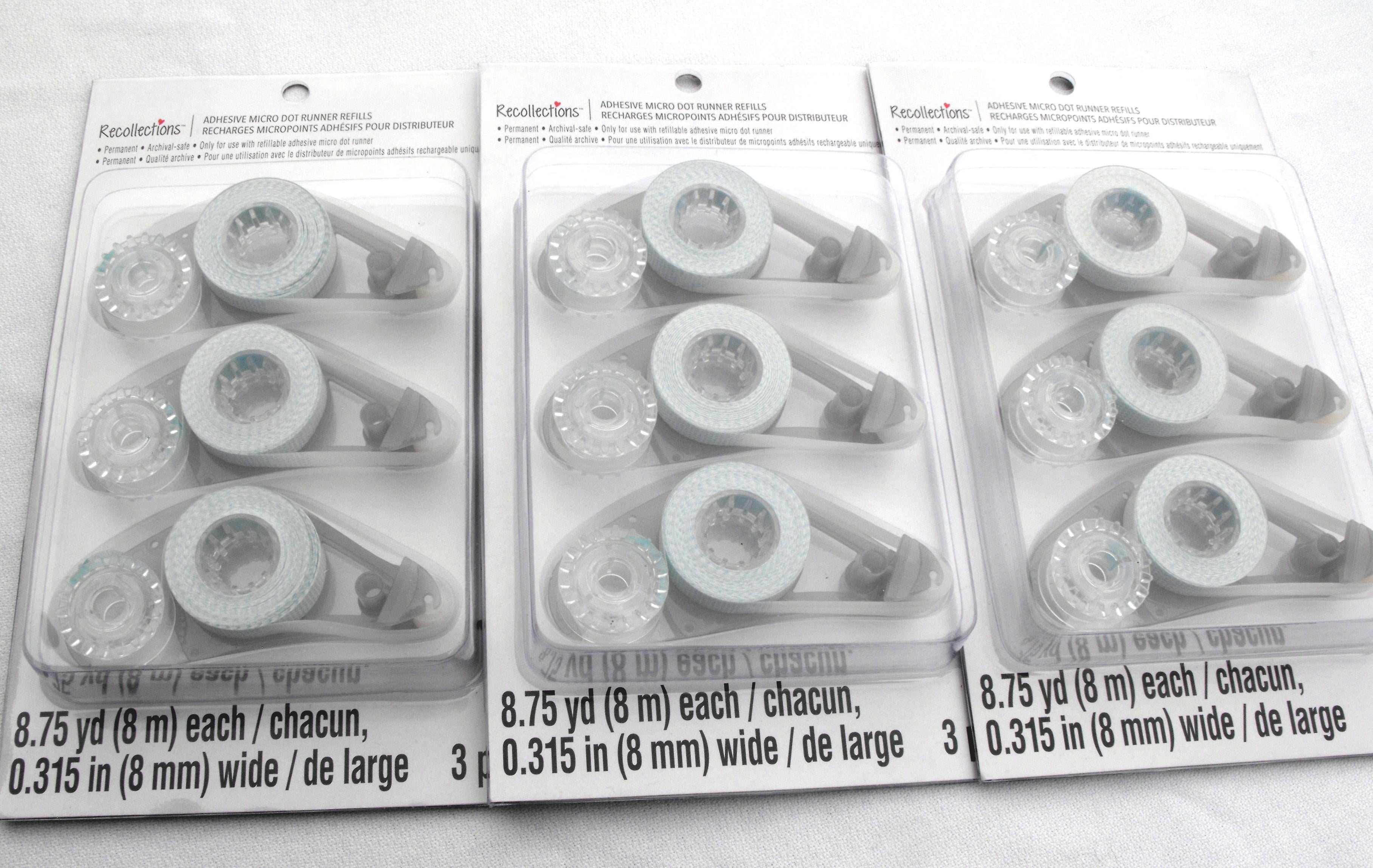 3 PACKS OF 3 COUNT Adhesive Micro Dot Runner Refills by Recollections ...