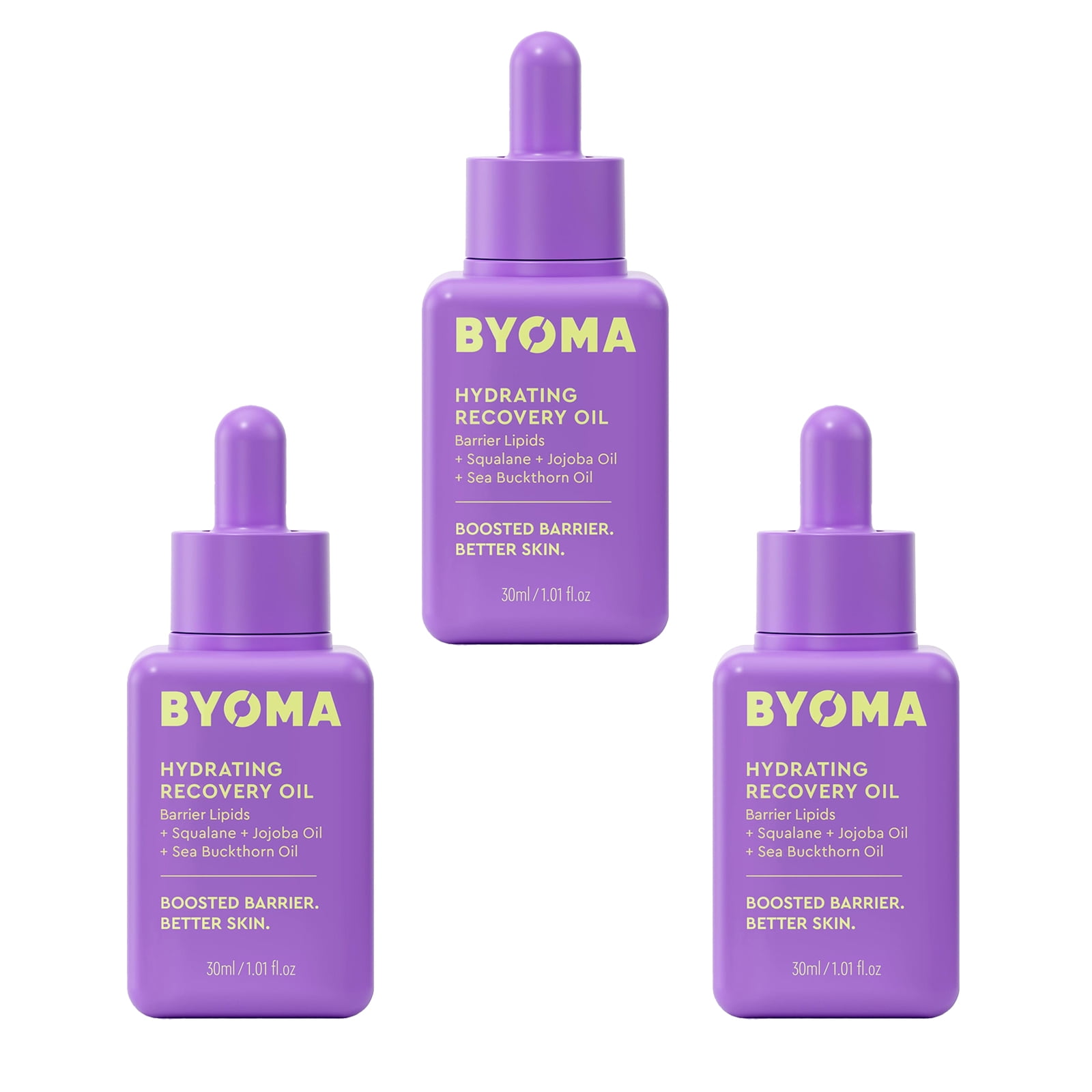 3-PC BYOMA Hydrating Recovery Oil Premium Facial Oil for Sensitive Skin Barrier Repair Oil 1.01 ...