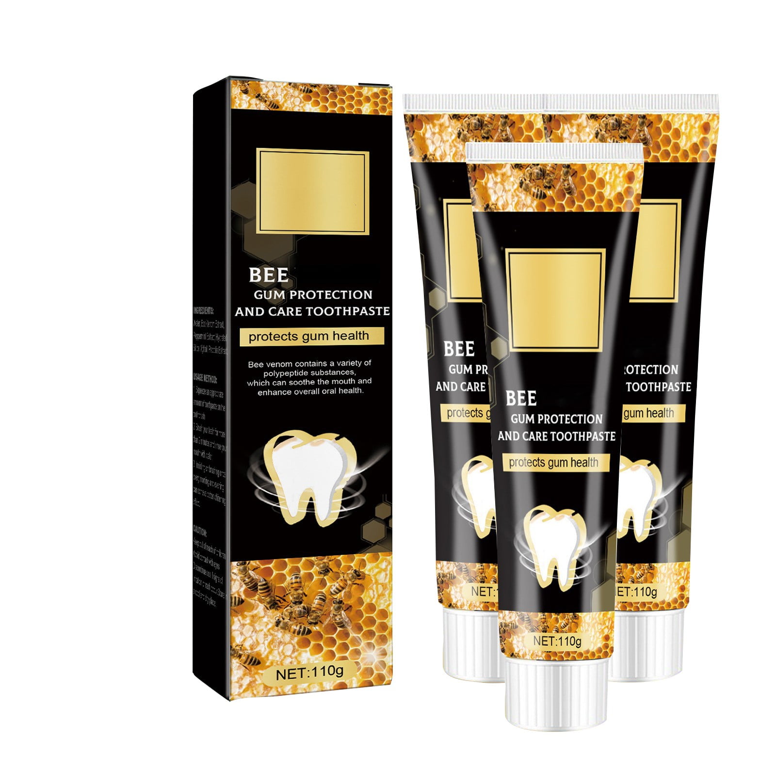 3 PC Bee Gingival Toothpaste Deep Clean Tooth Stains Toothicidal ...