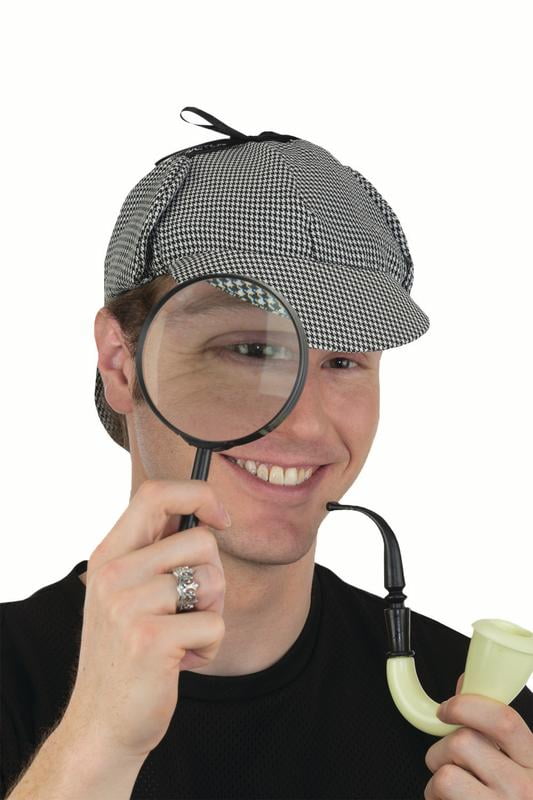 3 PC British Detective Kit Hat Pipe Spyglass Halloween Costume ...