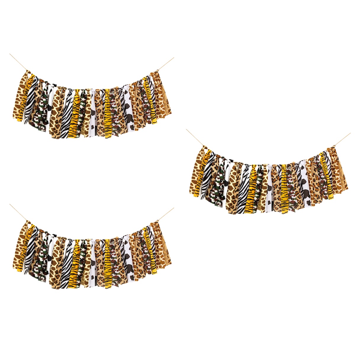 3 PC Cloth Garland for Happy Birthday Decorations Leopard Print High ...