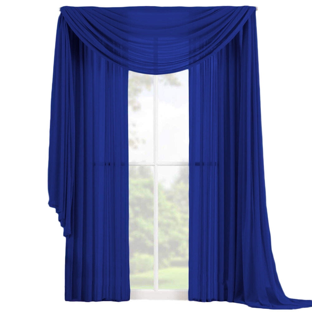 3 PC Complete Set 2 Panels and 1 Scarf Fully Stitched Sheer Window ...