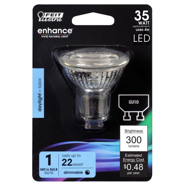 3 PC Feit Enhance MR16 GU10 LED Bulb Daylight 35 Watt Equivalence 1 pk ...
